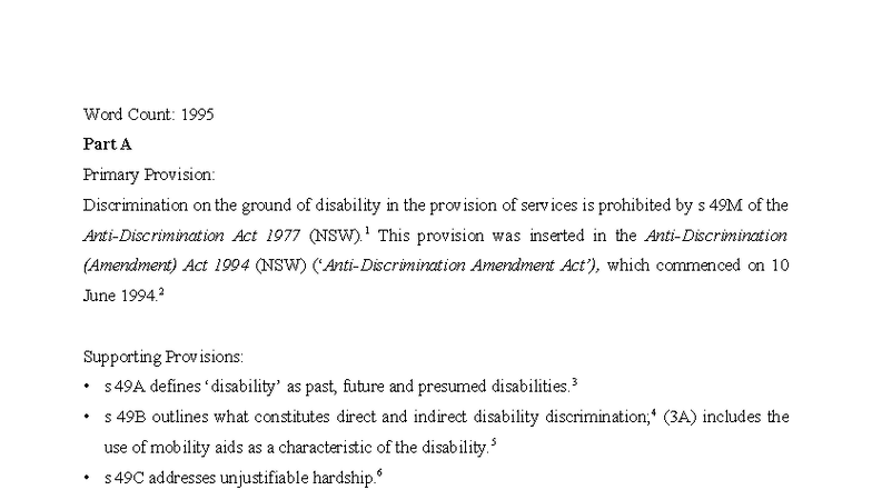 Statutory Interpretation of Disability Discrimination Provisions (ID ...
