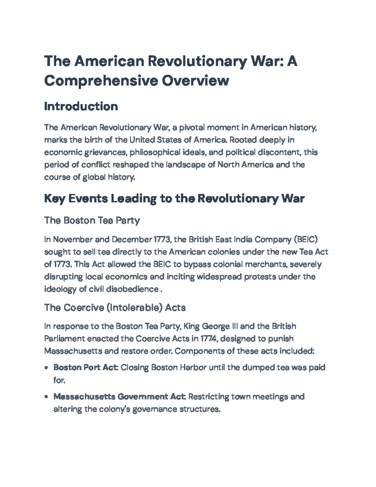 American Revolutionary War Overview: Events, Strategies, and Impacts ...
