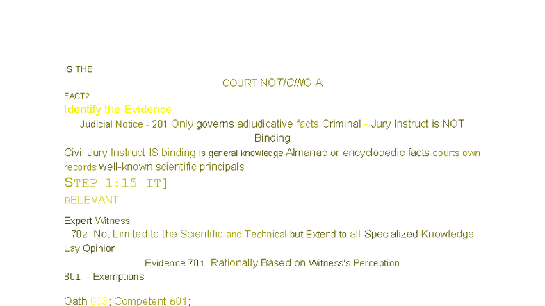 IS THE COURT NOTICING A FACT? Evidence Flow Chart for Judicial Notice ...