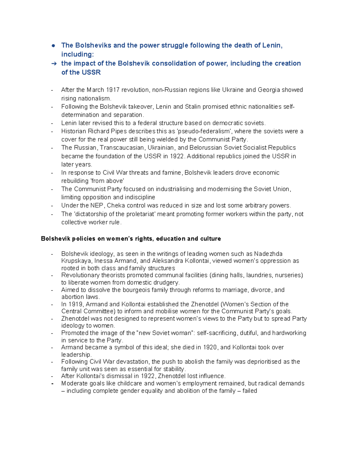 Russia & the Soviet Union 1917-41: Bolshevik Power Struggles & Policies ...