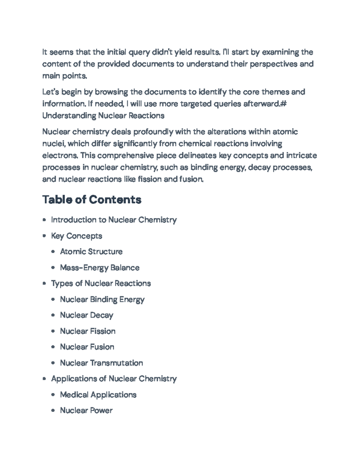 Comprehensive Overview of Nuclear Chemistry and Its Applications - It ...