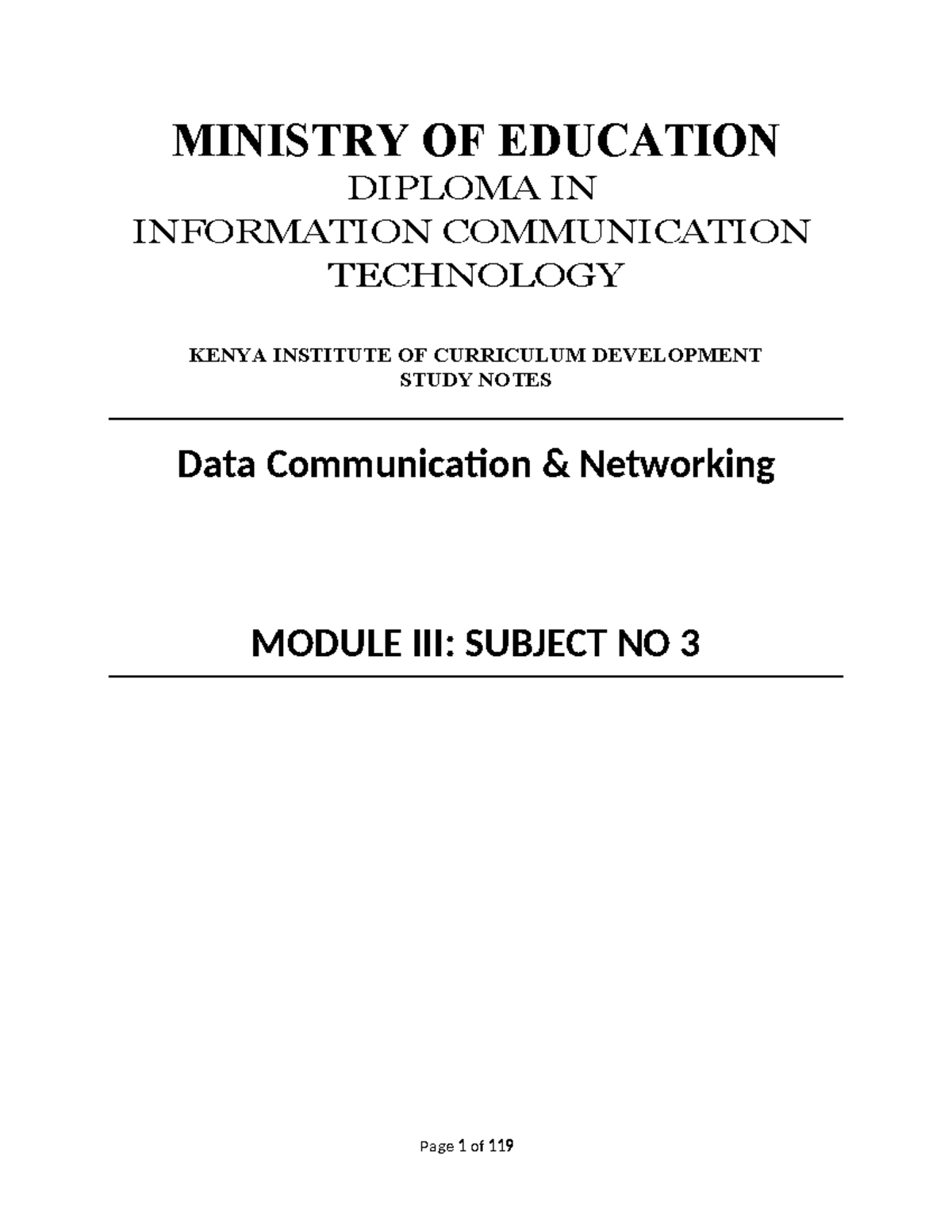 Data Comm & Networking Notes - Unit 3 for ICT Diploma (KM) - Studocu