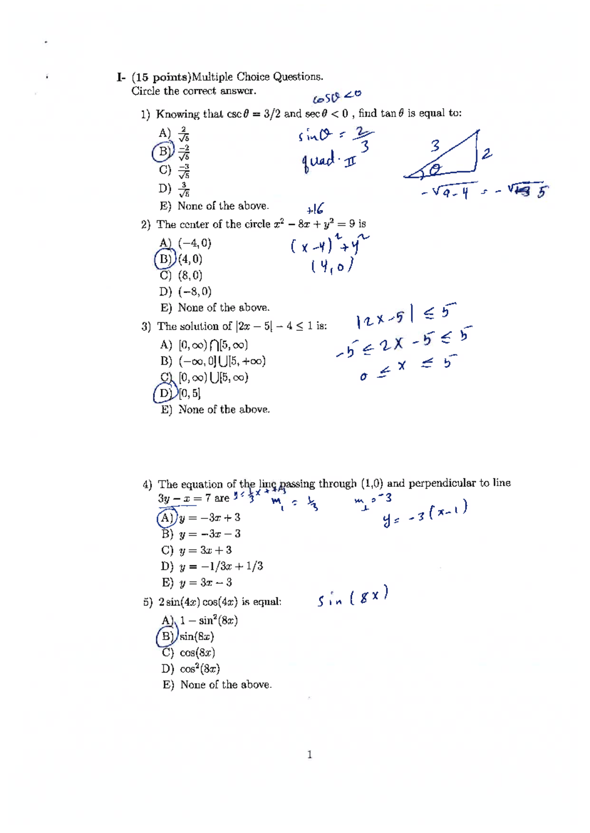 Sample Final Exam: Multiple Choice Questions for Math 101 - Studocu