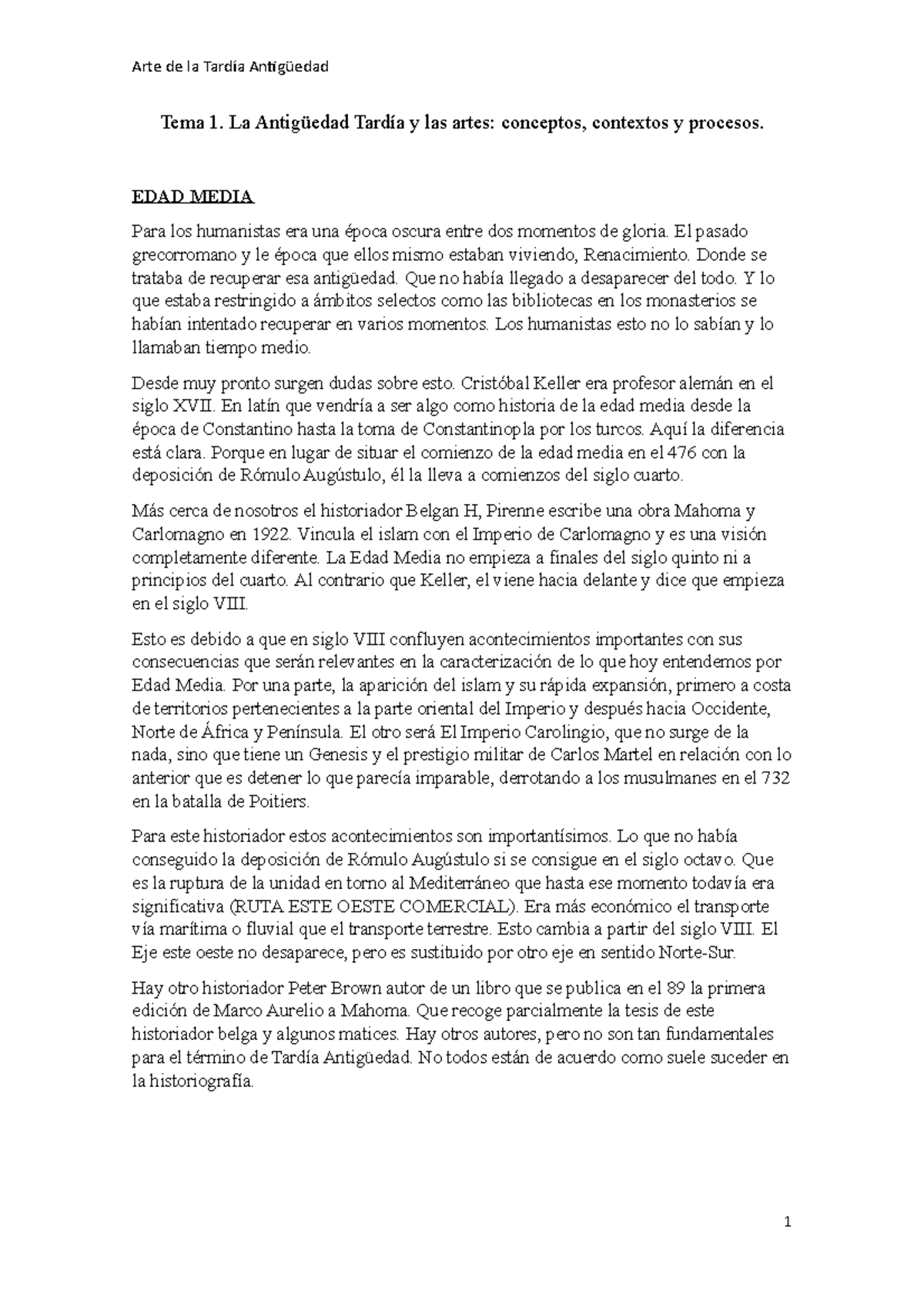 Tema 1 - tema 1 de arte de la tardía antigüedad - Tema 1. La Antigüedad ...