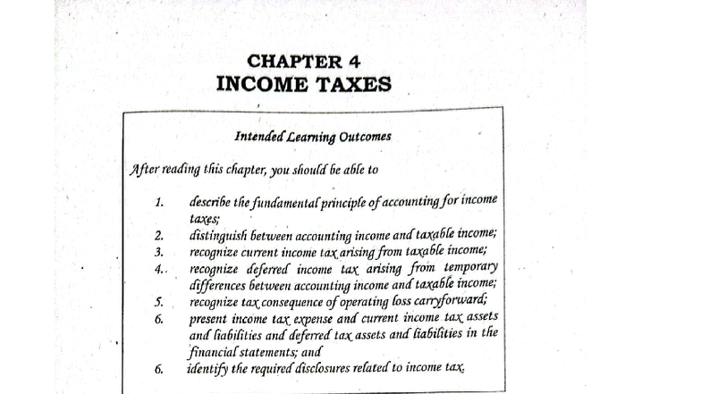 CS 3 Chapter 4 Income Taxes: Key Concepts and Accounting Principles ...