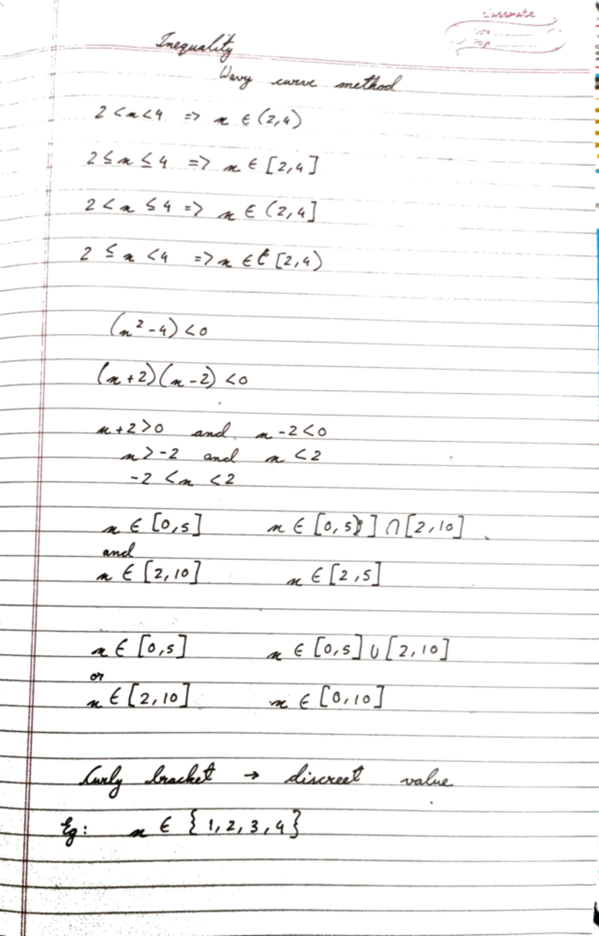Maths FIITJEE Class 1: Inequalities and Wavy Curve Method Notes - Studocu
