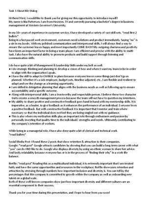 C716 Task 1 - Passed first attempt - Molissa Allen– 010813555 Michael ...