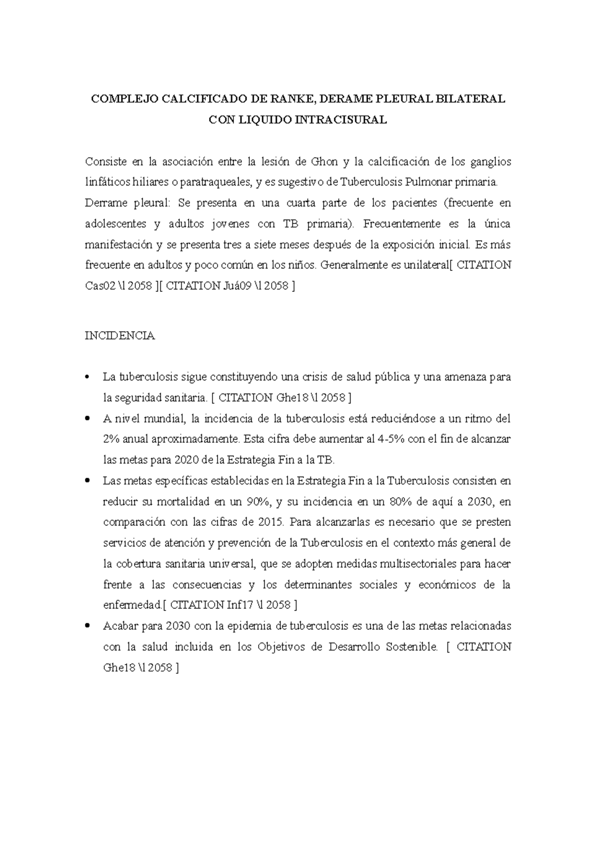 Complejo Calcificado de Ranke y Tuberculosis Pulmonar: Análisis Clínico ...