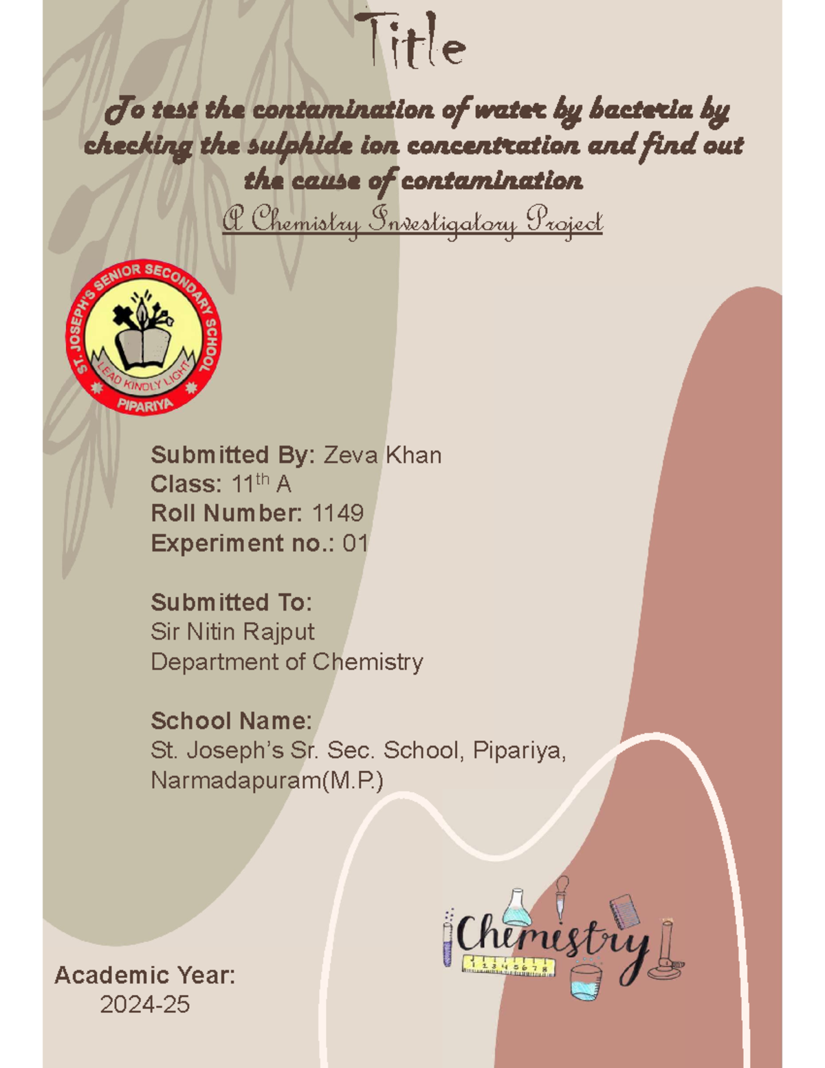 CBSE Class 11 Chemistry Project – Water Contamination & Sulphide Ion ...