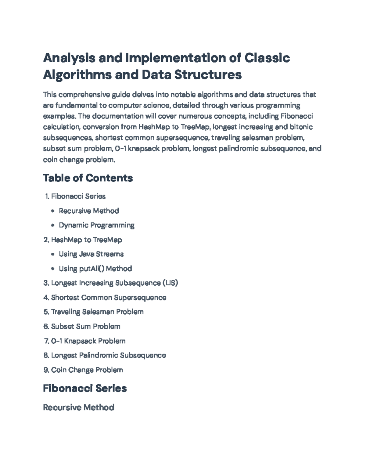 Analysis and Implementation of Algorithms & Data Structures in CS ...
