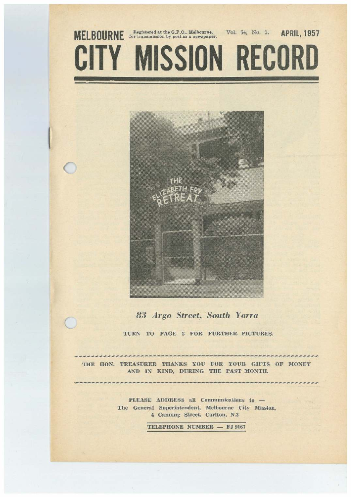 Melbourne City Mission Record - April 1957 Edition - Studocu