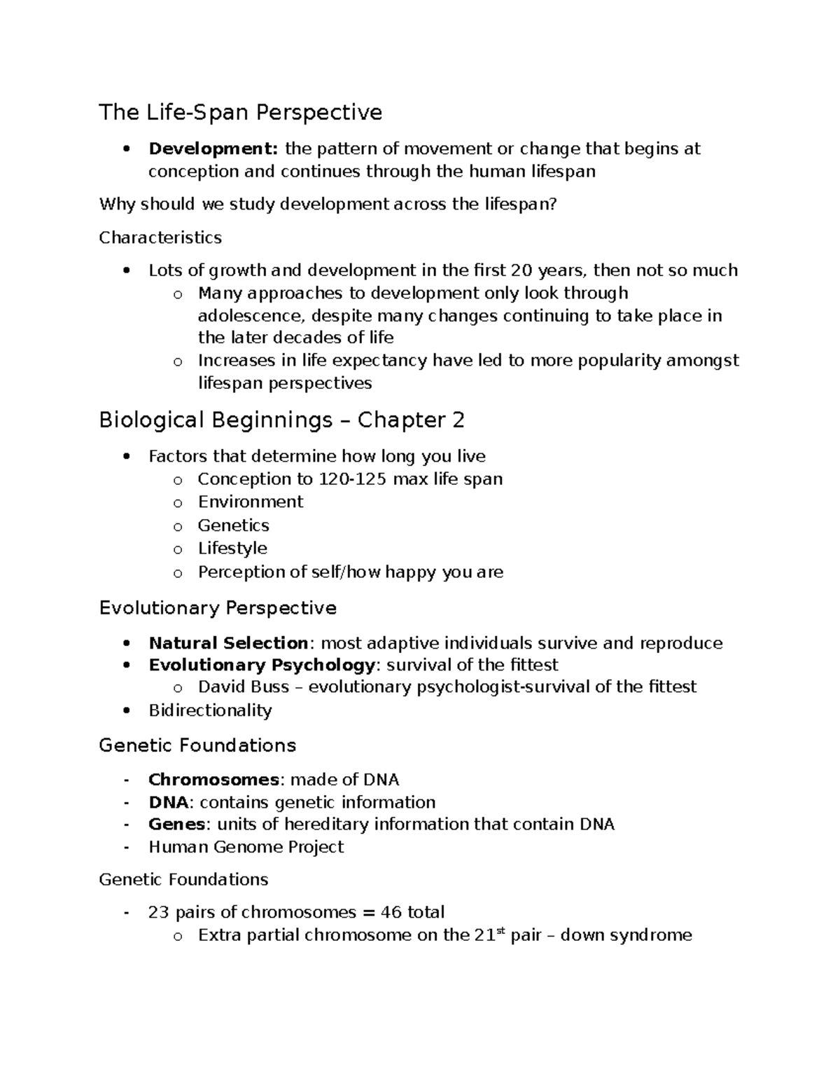 Lifespan Development Overview: Biological Beginnings & Prenatal Factors ...