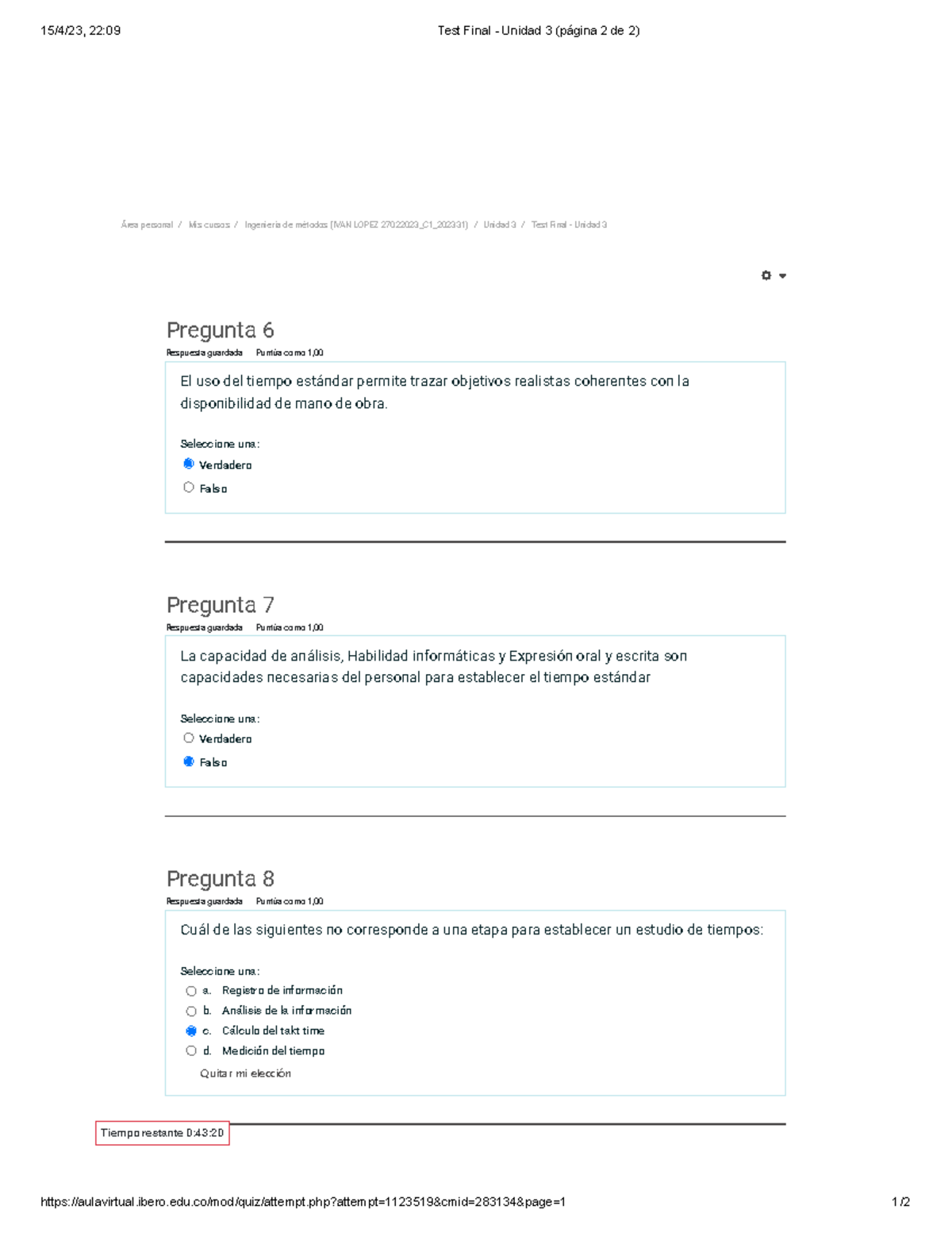 Test Final - Unidad 3 (página 2 de 2) - - Studocu