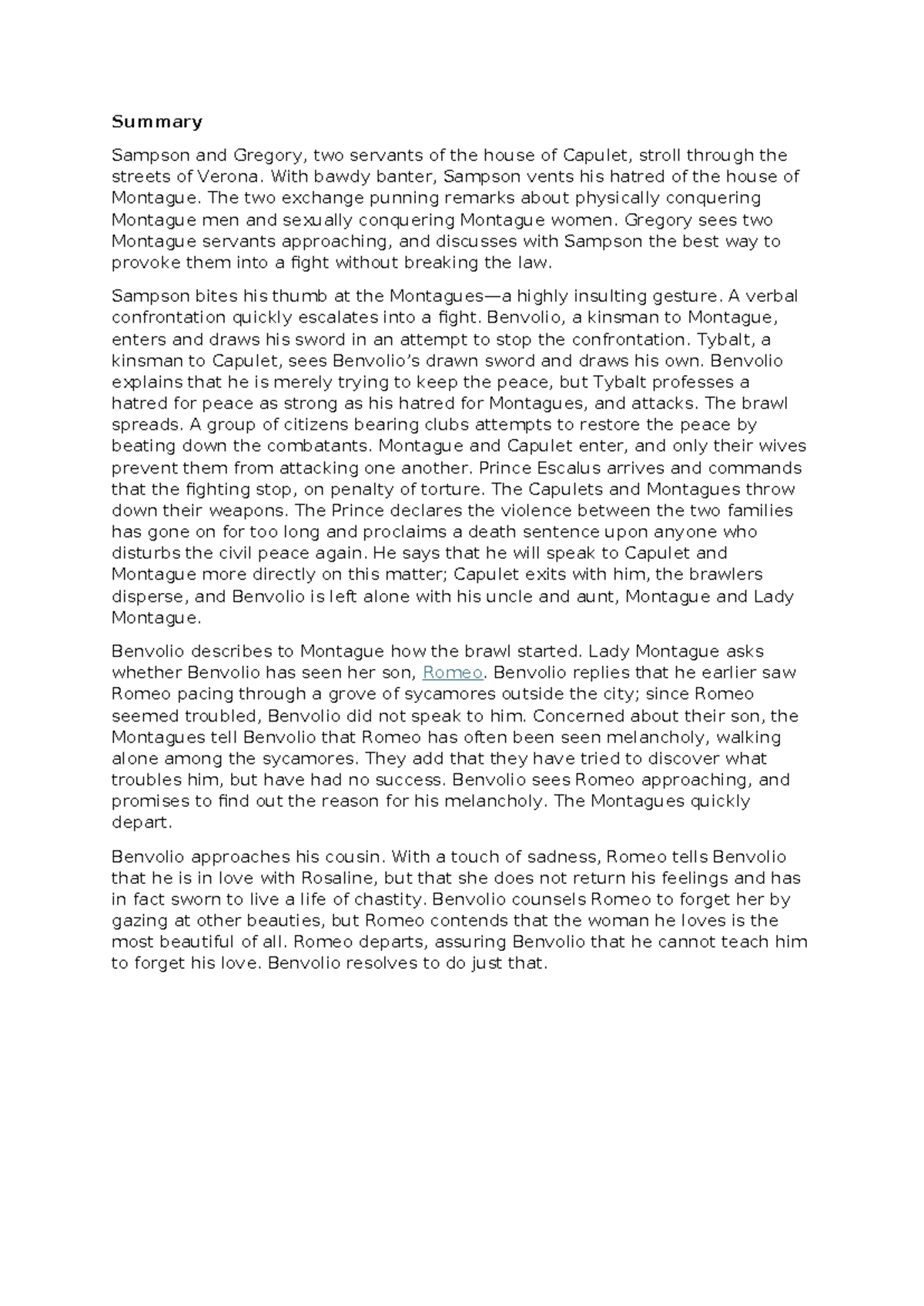 Grade 10 Romeo and Juliet Final Exam Summary and Analysis Notes - Studocu