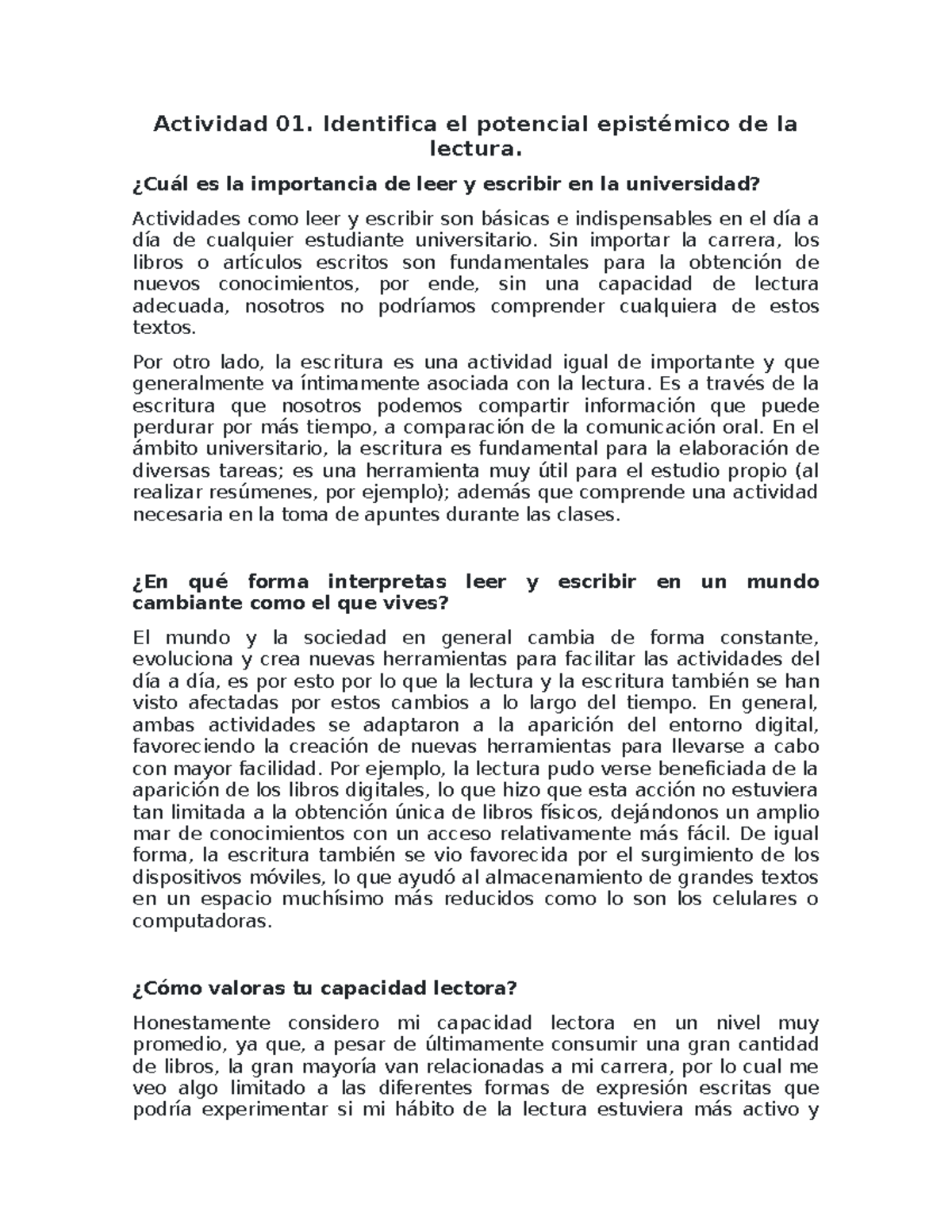 Actividad 01_trabajo - Actividad 01. Identifica el potencial epistémico ...