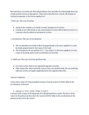 Foundations of Physics 2305 Study Guide - 3 Displacement 1 Velocity 1 ...