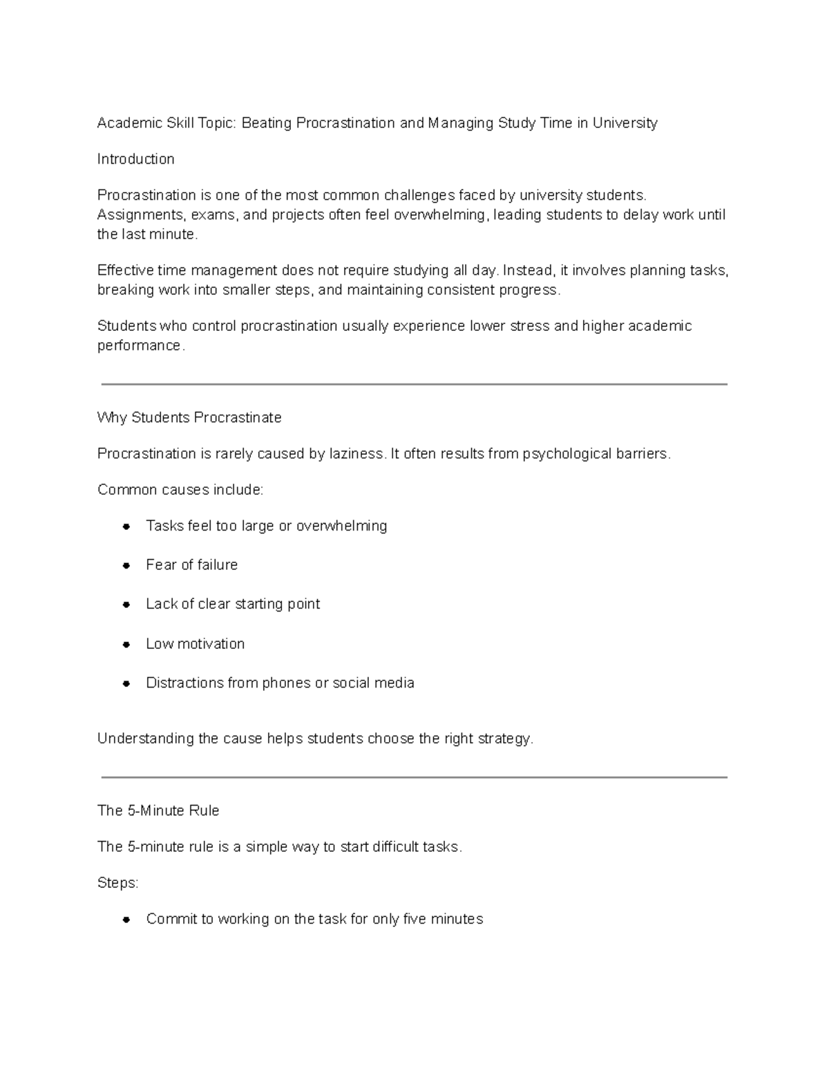 University Study Skills: Beating Procrastination & Time Management ...