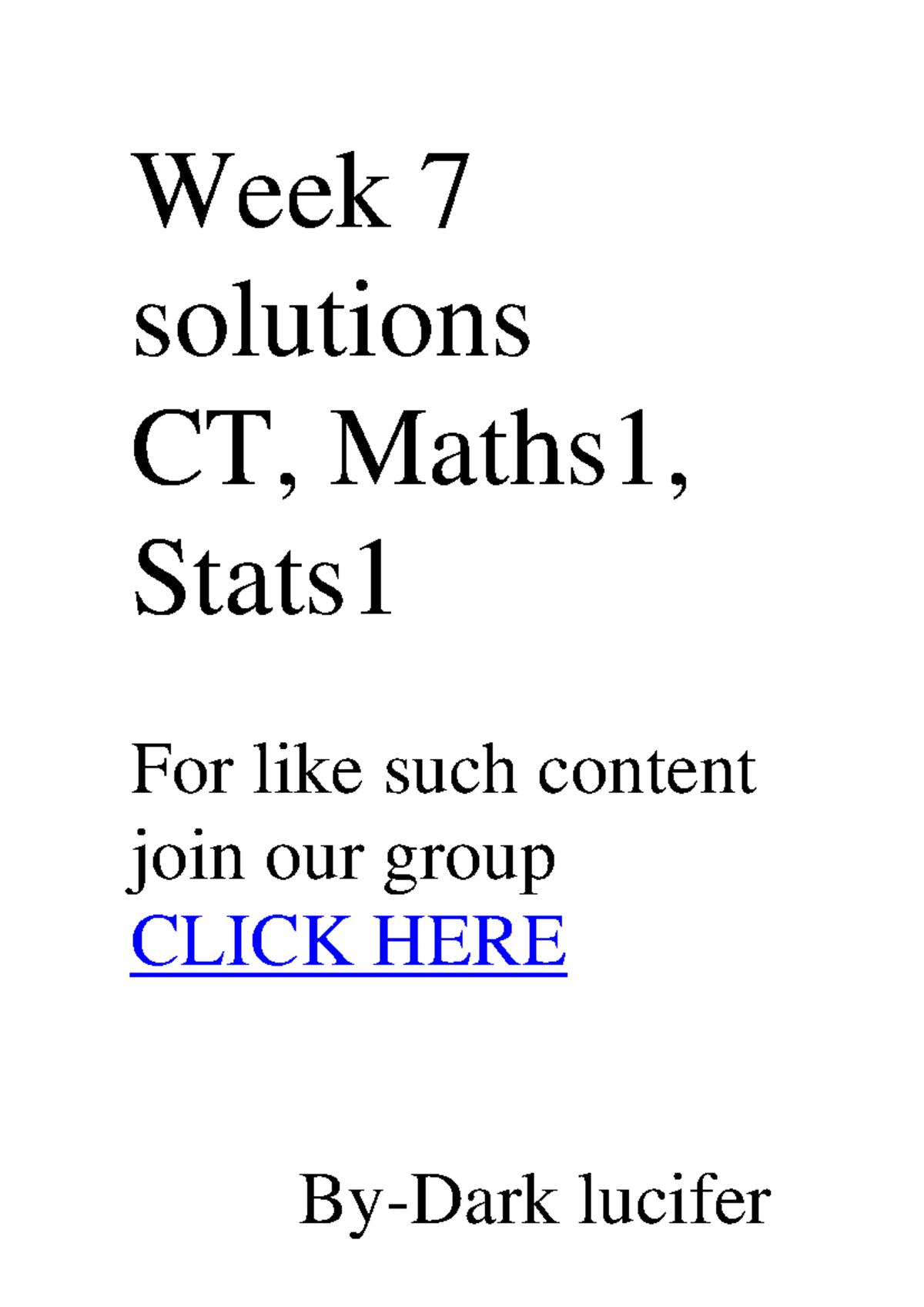 Week 7-8 CT Maths 1 & Stats 1 Graded Assignment Solutions - Studocu