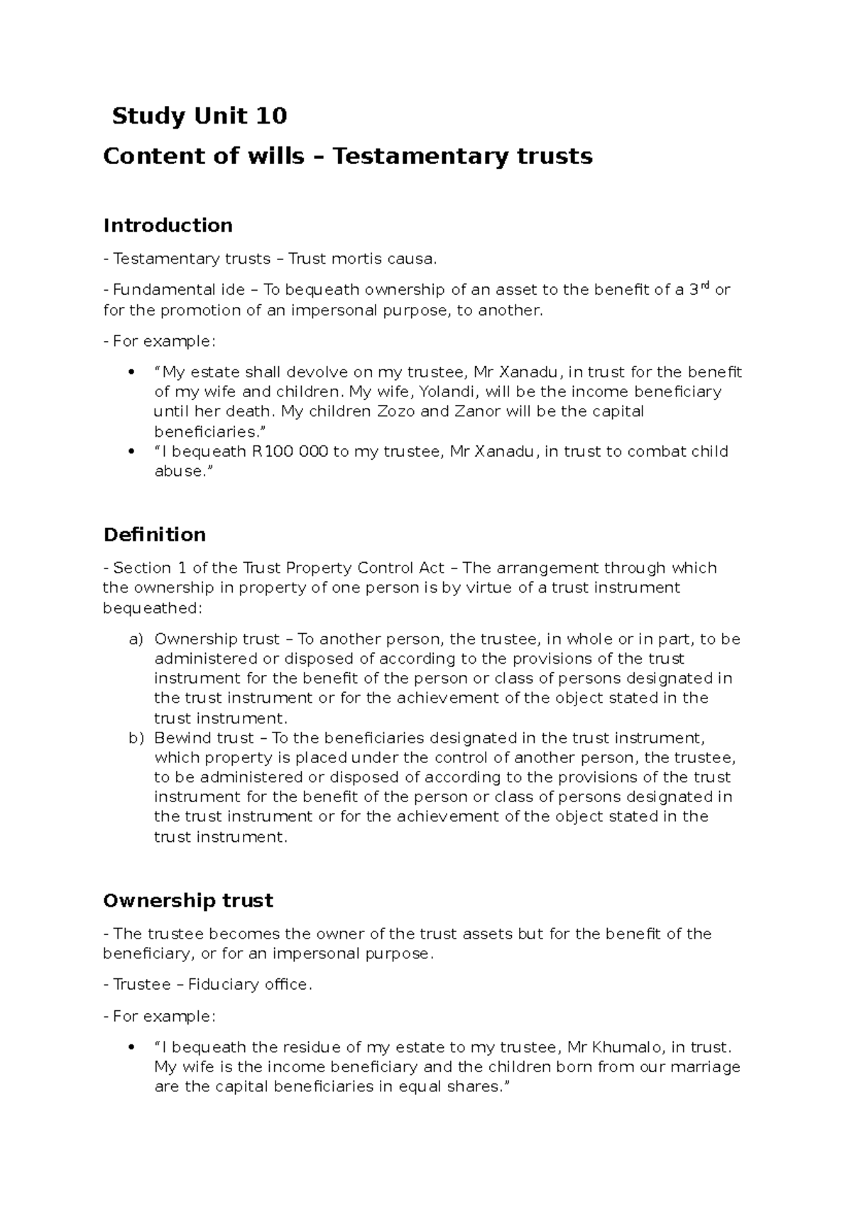Testamentary Trusts and Trusteeship: Overview & Legal Implications ...