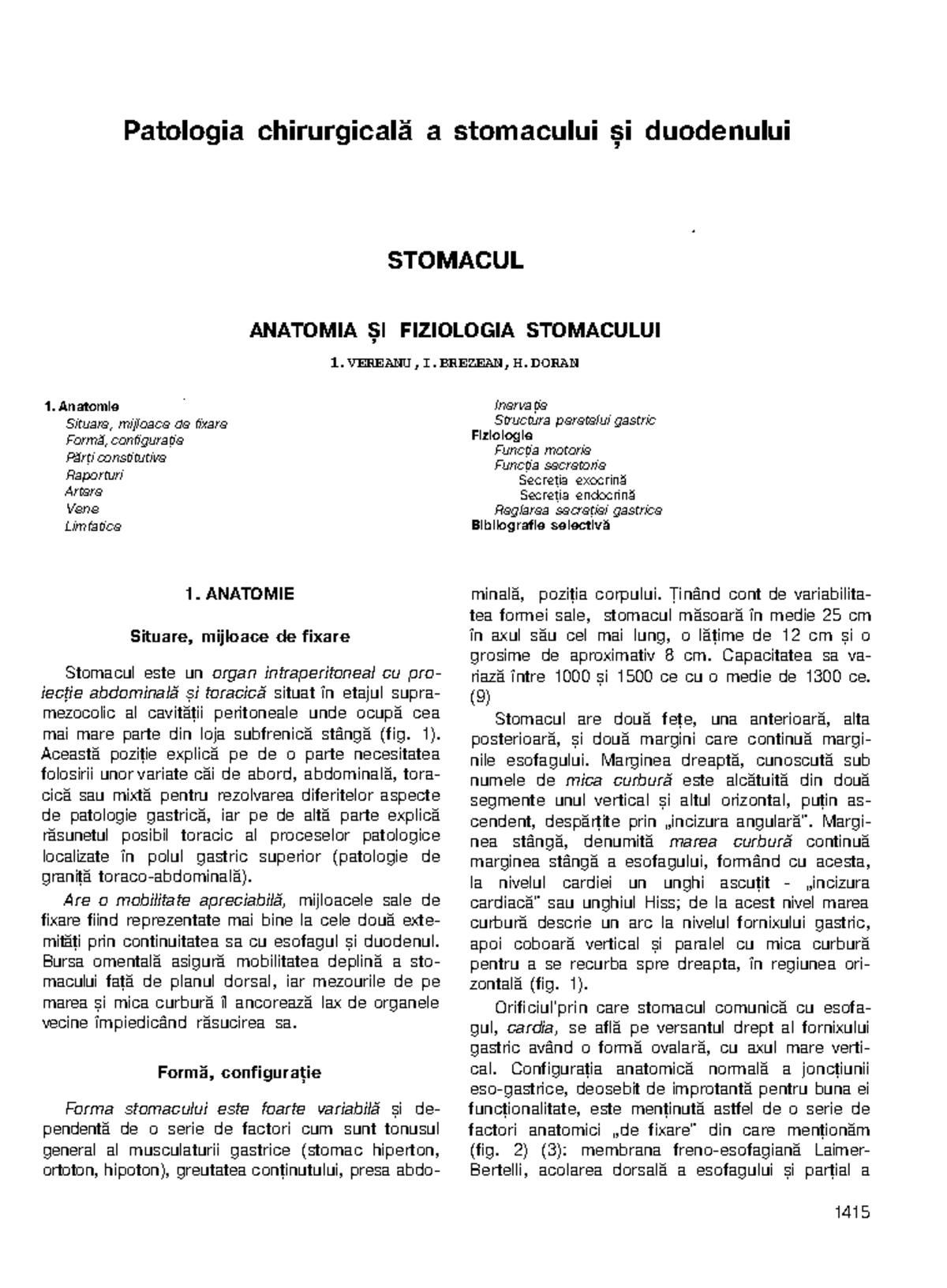 Anatomia și Fiziologia Stomacului - Patologia Chirurgicală CHL 101 ...