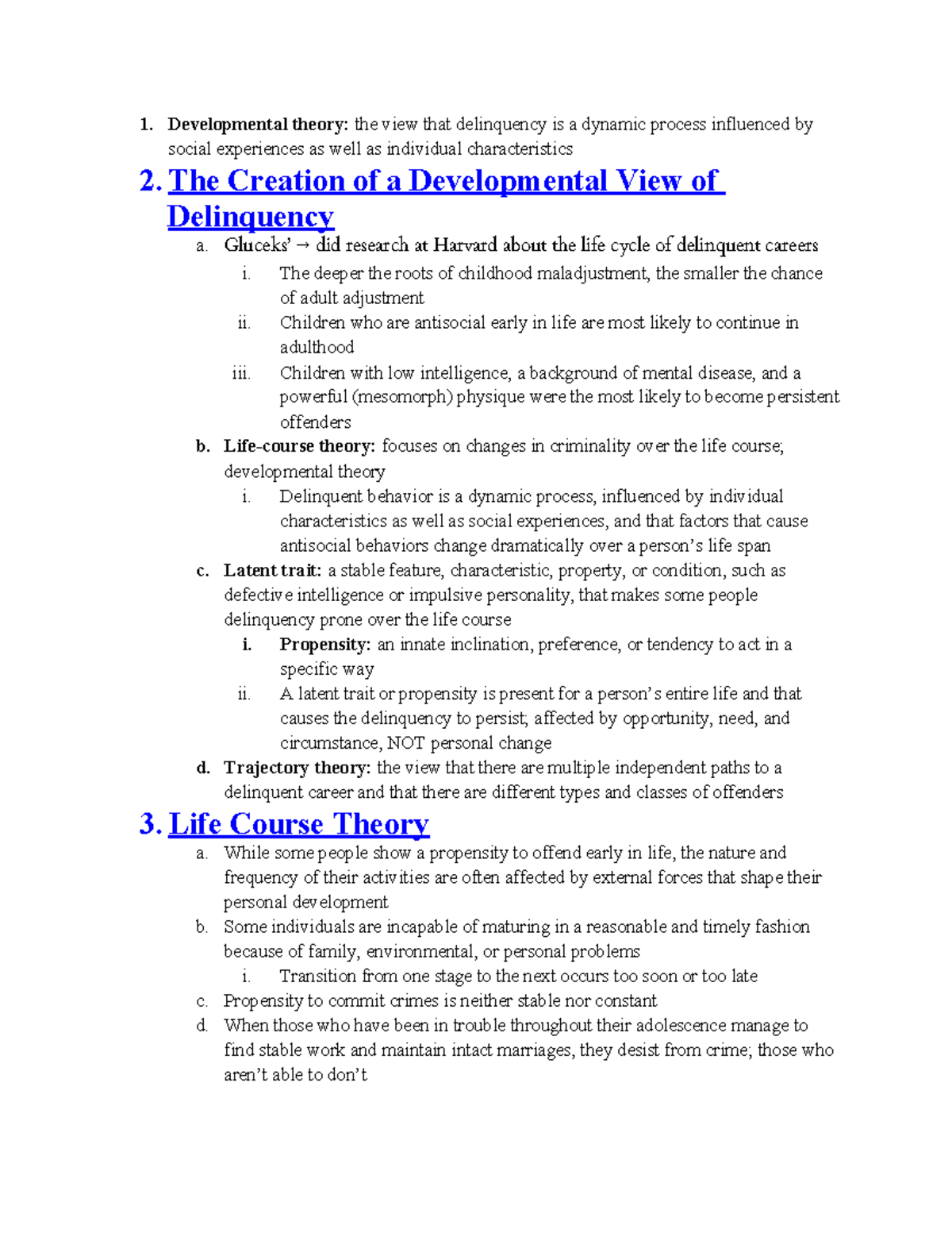 Chapter 6: Developmental Theories of Delinquency - Life-Course ...