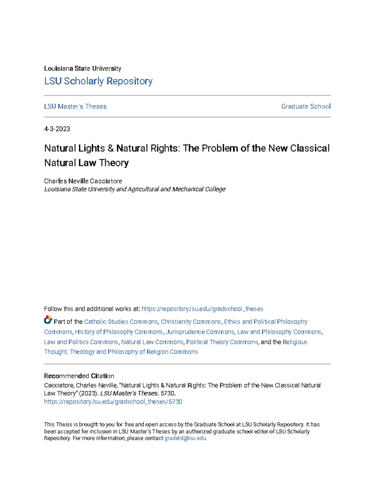 LSU Thesis: Natural Lights & Natural Rights in New Classical Law Theory ...