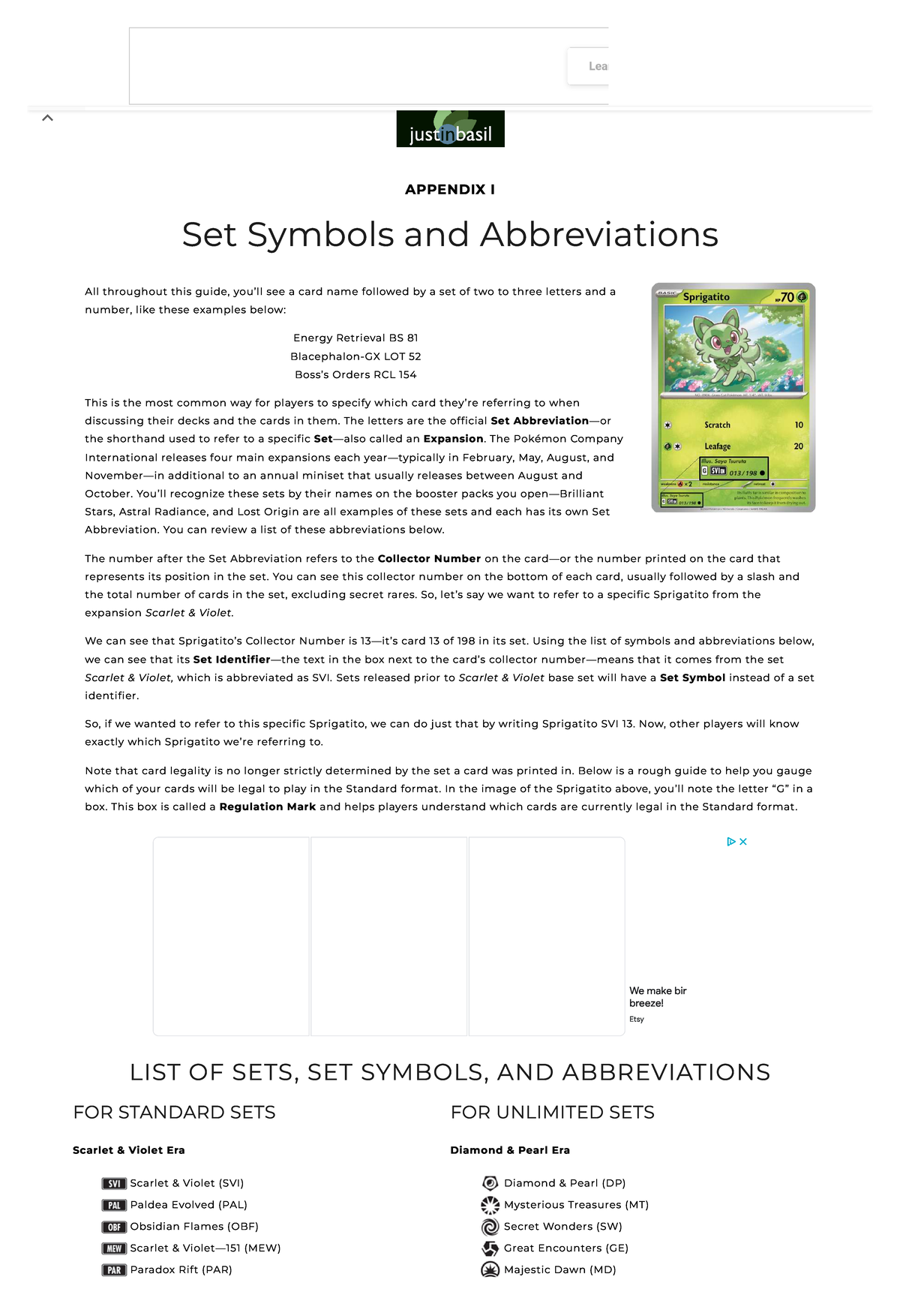APPENDIX I: Set Symbols & Abbreviations for Pokémon Cards - Studocu