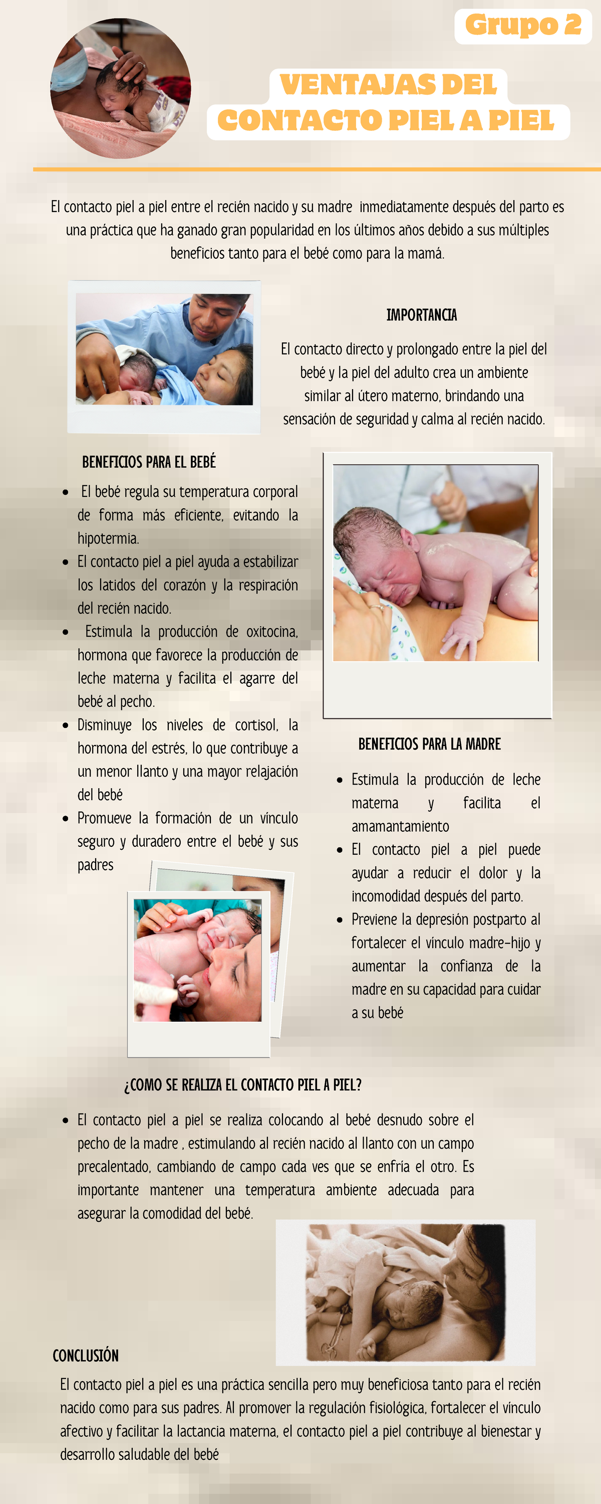Ventajas DEL Contacto PIEL A PIEL - VENTAJAS DEL CONTACTO PIEL A PIEL