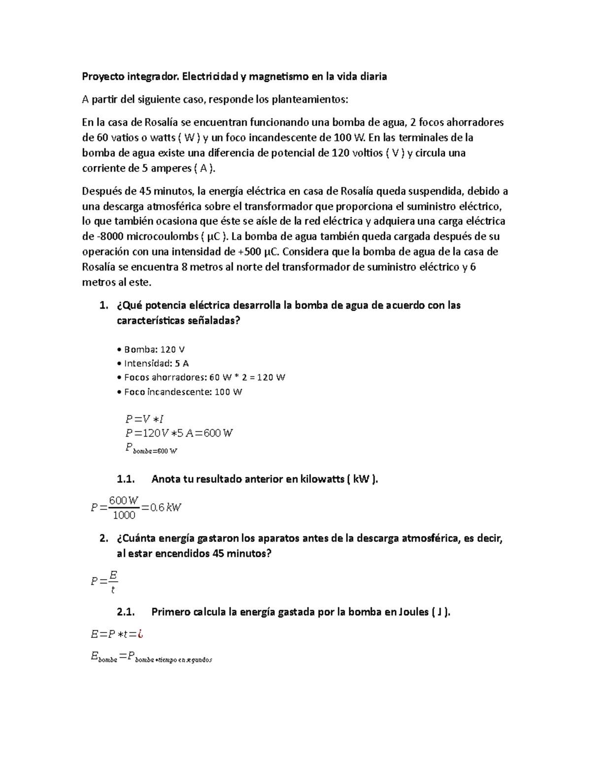 Módulo 12 Semana 04 Proyecto integrador “Electricidad y Magnetismo en ...