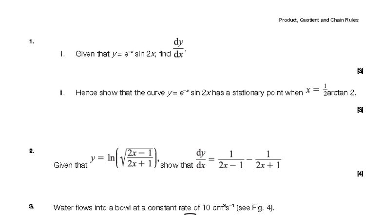 Product, Quotient, and Chain Rules: OCR 2017 Exam Solutions - Studocu