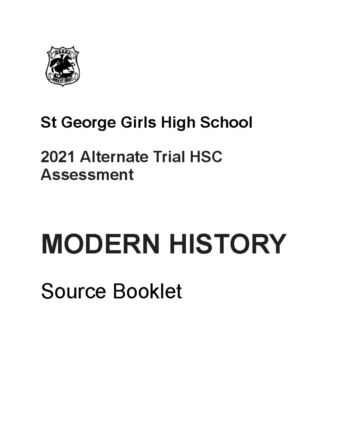 Sgghs MH Alternate Trial Task 2021 Source Booklet - St George Girls ...