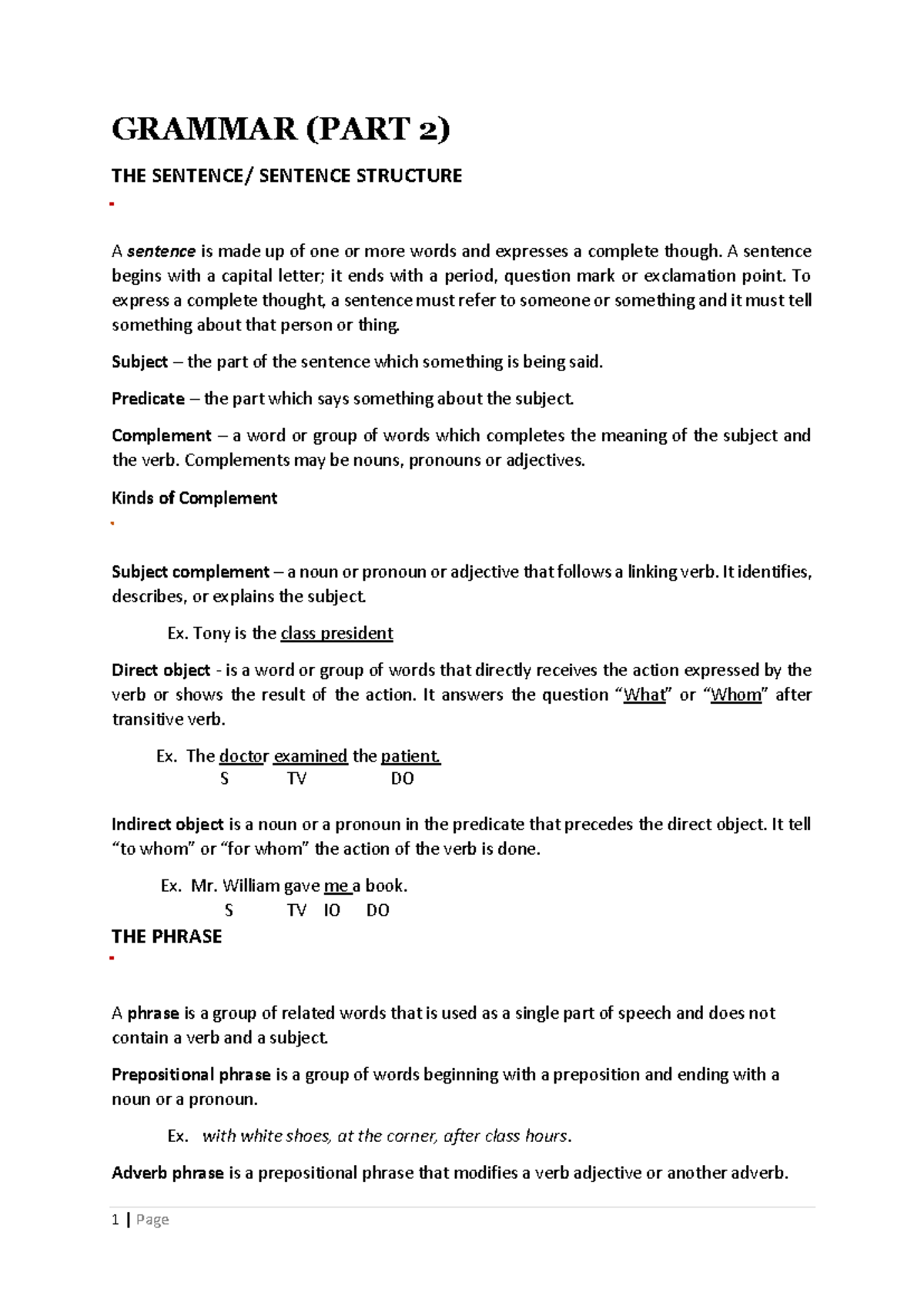 Grammar (Part 2): Understanding Sentence Structure and Writing Skills ...