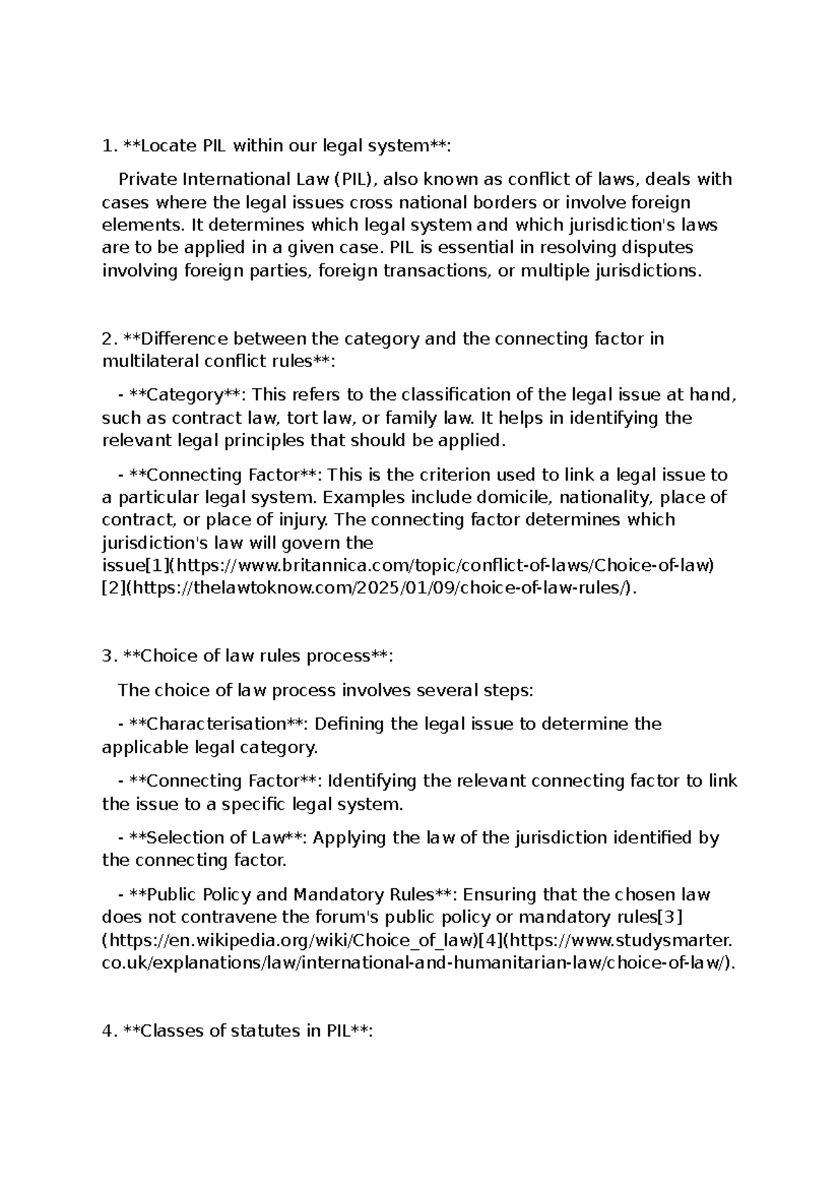 Unit 1: Overview of Private International Law (PIL) Concepts - Studocu