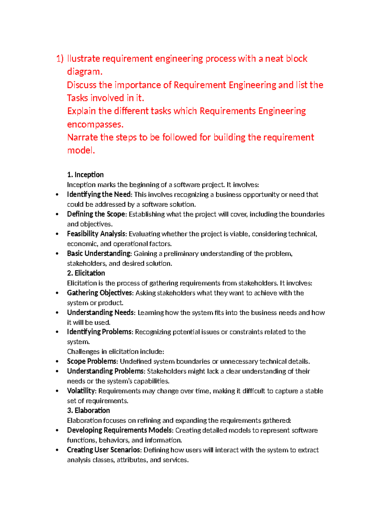SE module 2 - important questions for sepm new subject - 1) llustrate ...