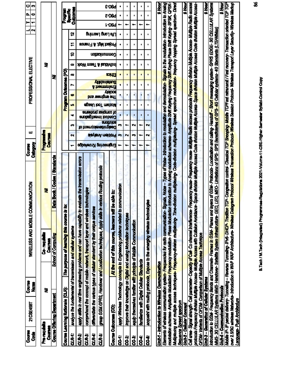 Wireless and Mobile Communication Syllabus LTPC 21CSE458T - Studocu