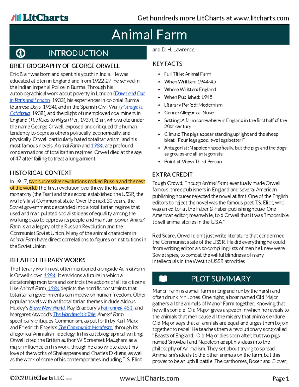 Animal Farm (ENG 101) - Key Facts, Characters, and Themes Analysis ...