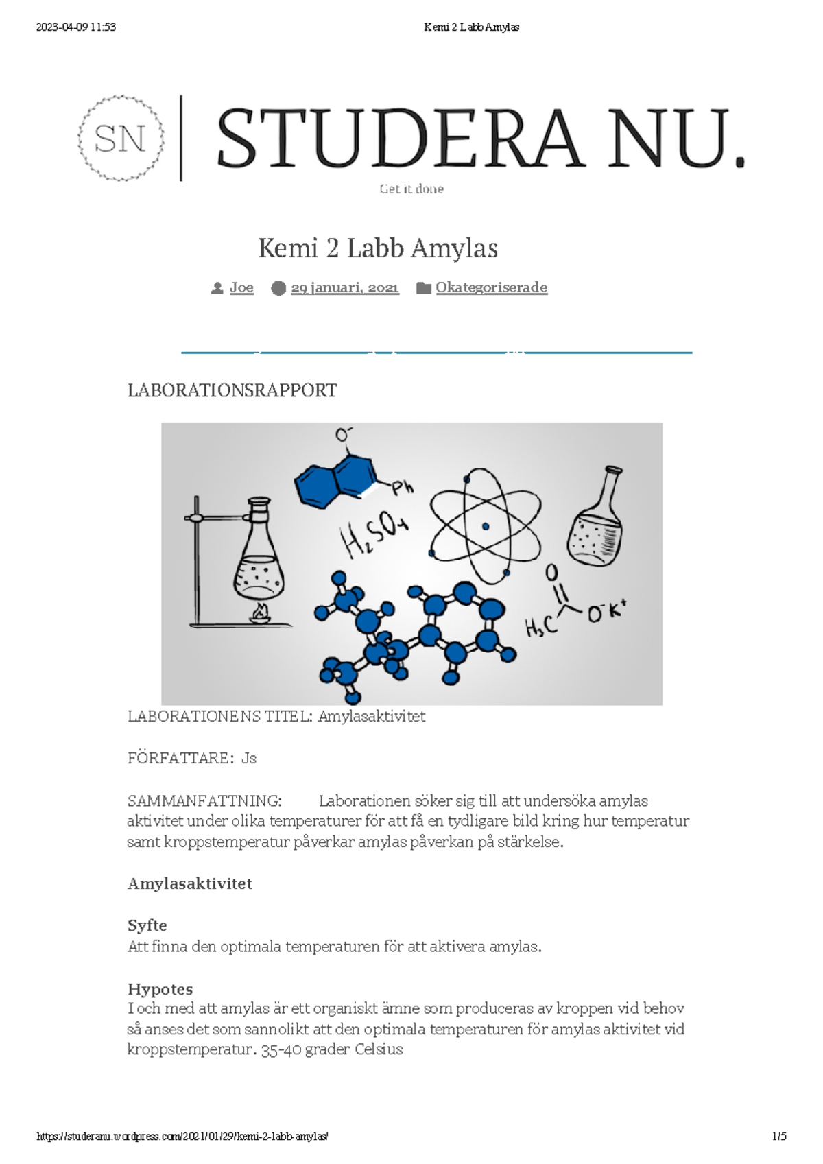 Kemi 2 Labb Amylas - Kemi 2 - Get it done Kemi 2 Labb Amylas Joe 29 ...