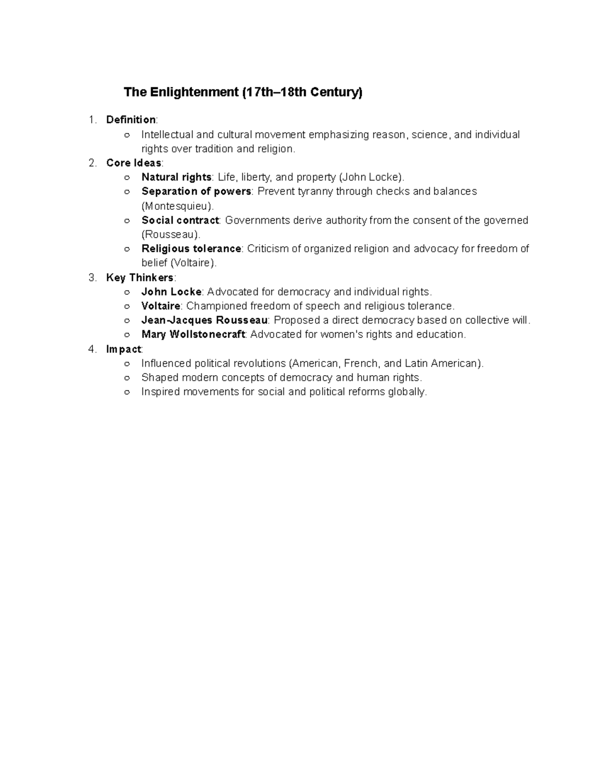 The Enlightenment (17th–18th Century) - The Enlightenment (17th–18th ...