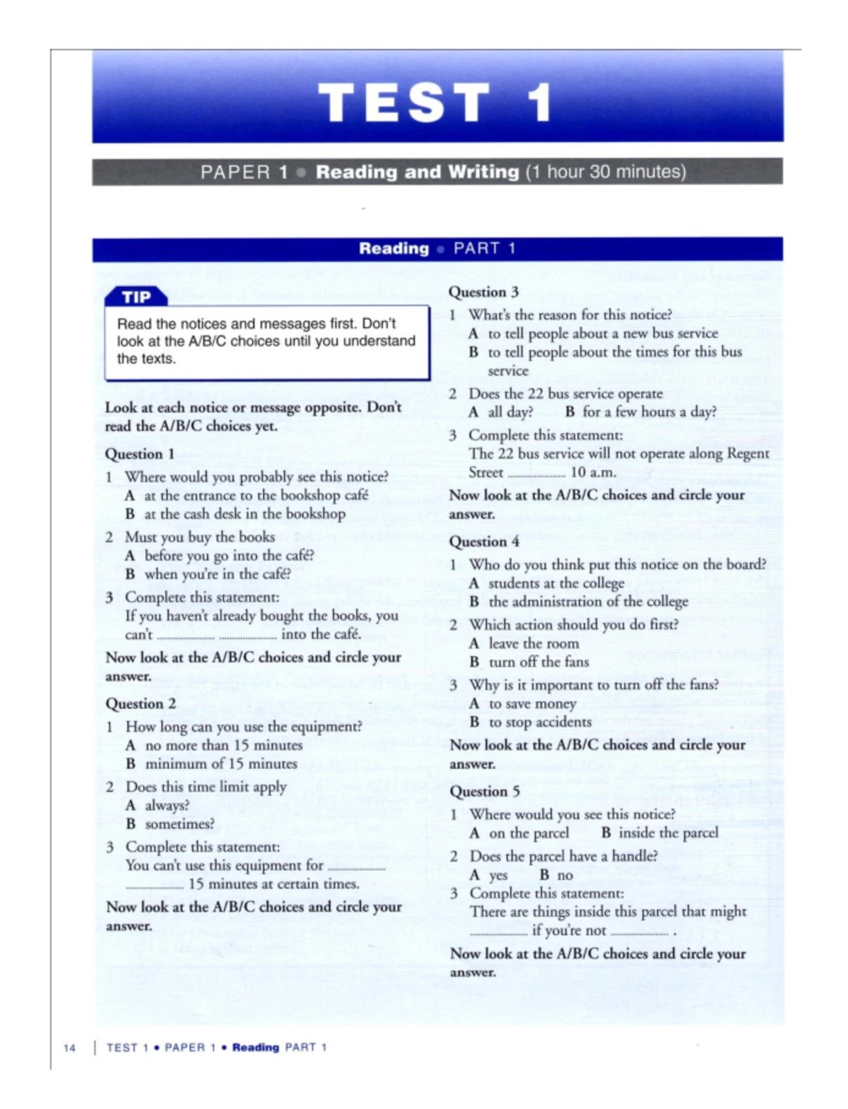 Practice Test 1 (1) - Reading and Listening Comprehension - Studocu