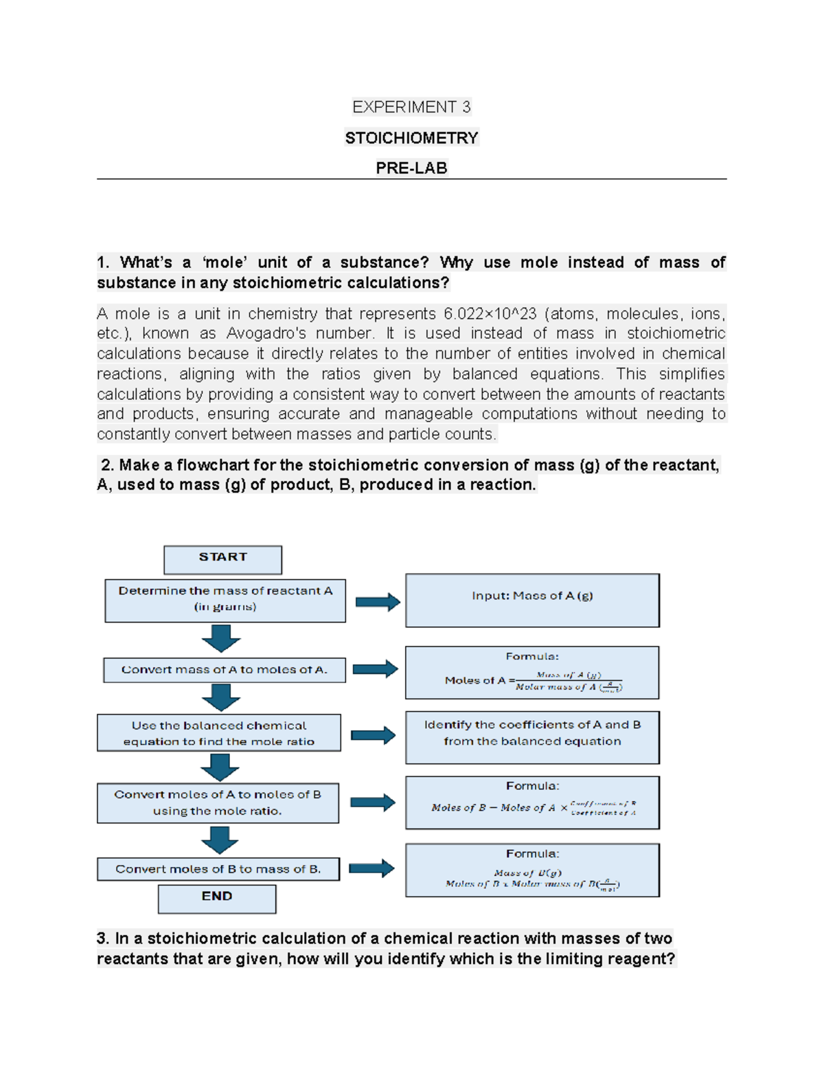 Stoichiometry Data Sheet: Pre-Lab & Post-Lab Analysis - HHH - Studocu