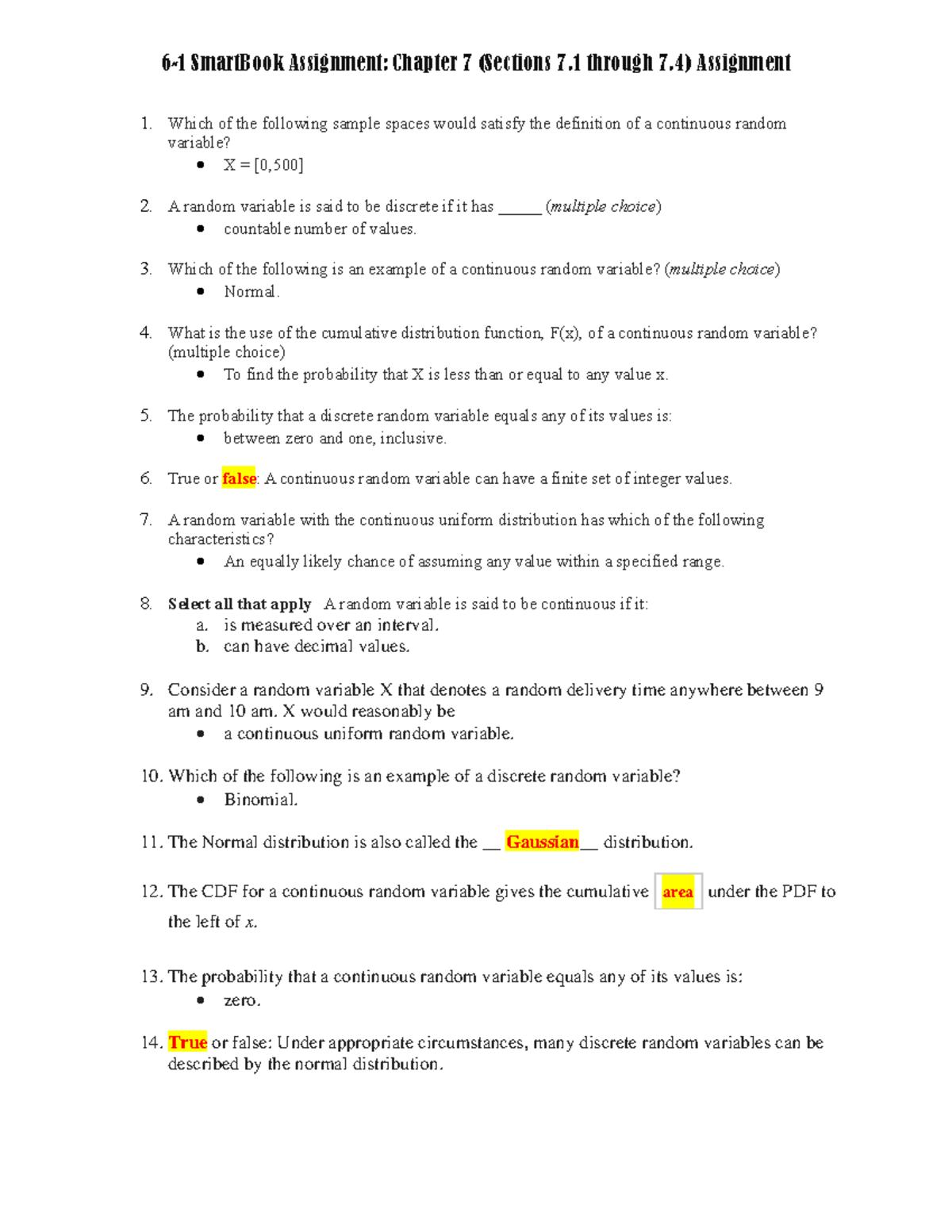 6 1 Smart Book Assignment Chapter 7 Sections 7 1 Through 7 4