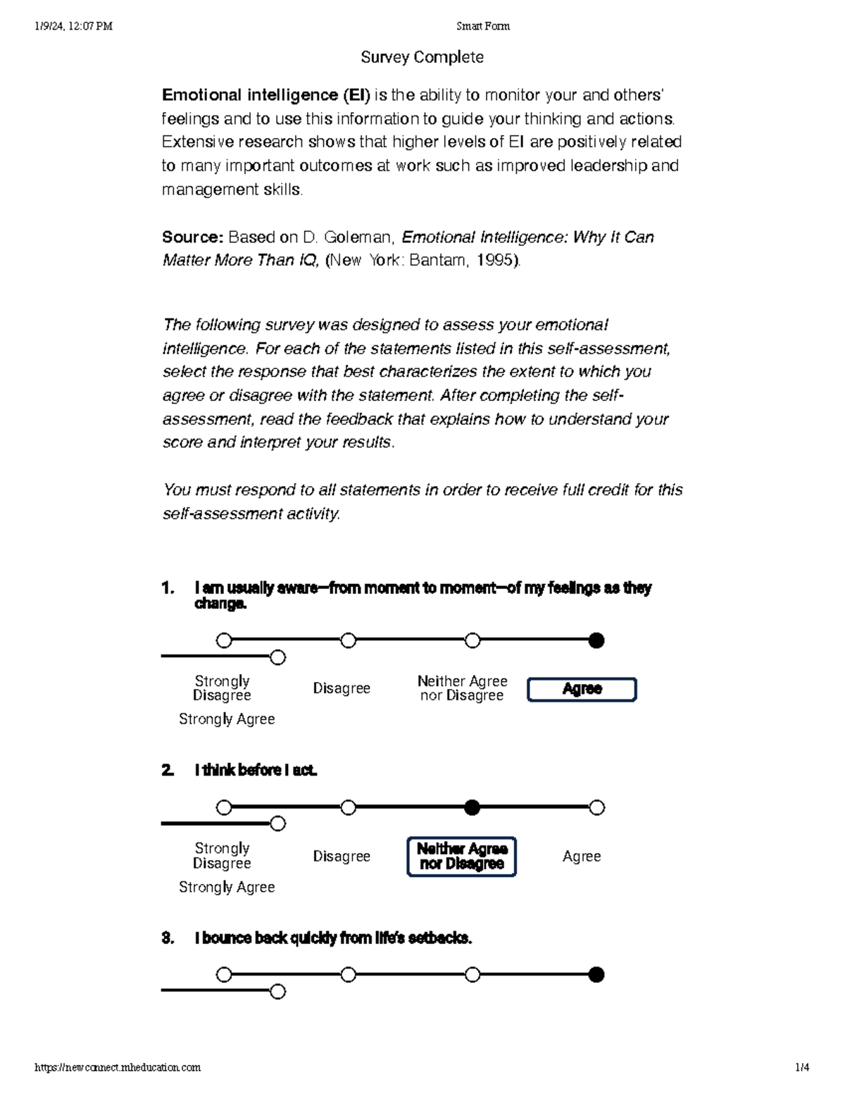 ABA 2 - Self-Assessment What Is Your Level of Emotional Intelligence ...