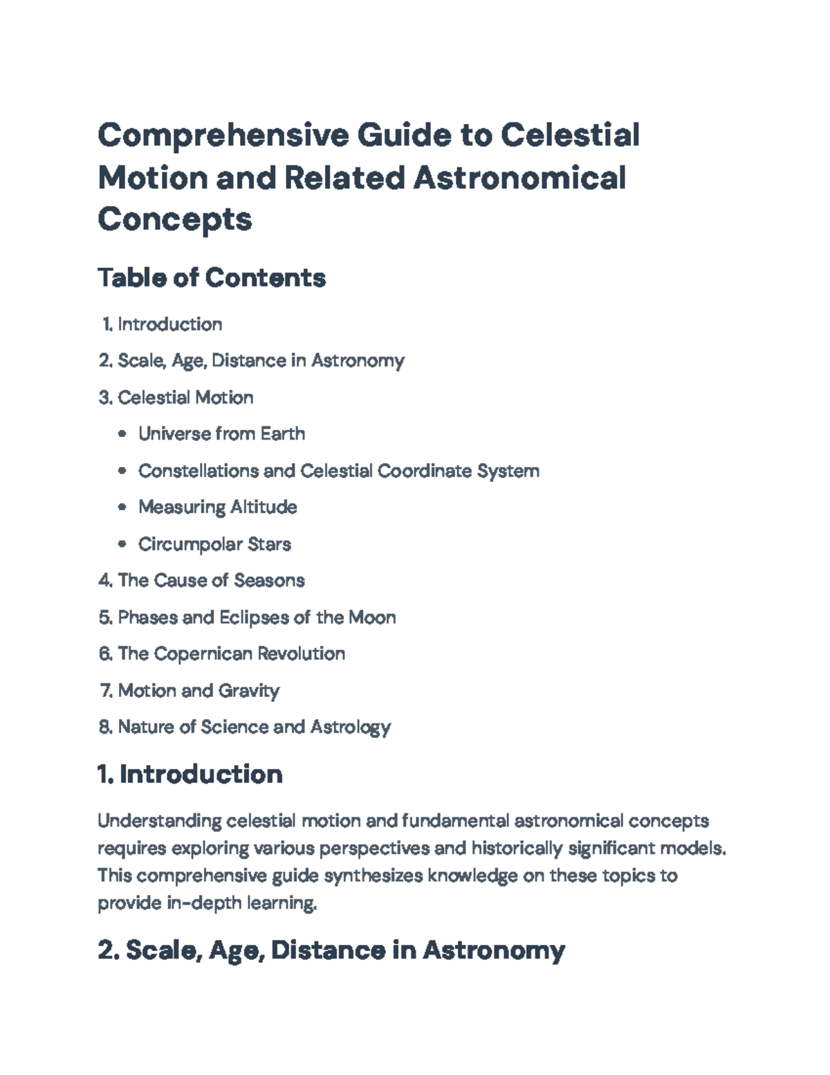 Comprehensive Guide to Celestial Motion (ASTR 101) - Comprehensive ...
