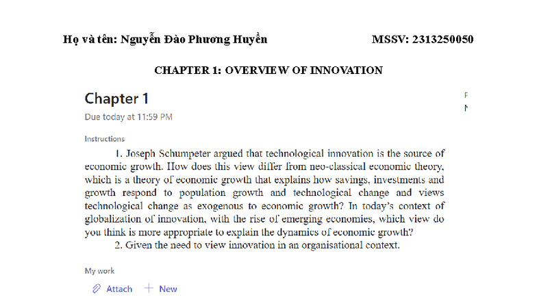 CHAPTER 1: OVERVIEW OF INNOVATION - Exercise Notes - Studocu