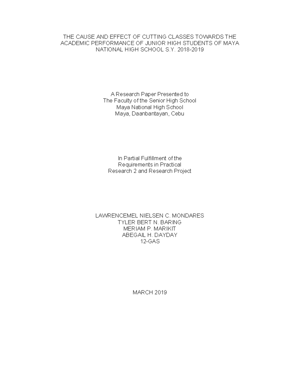 The Causes and Effects of Cutting Classes on Academic Performance ...