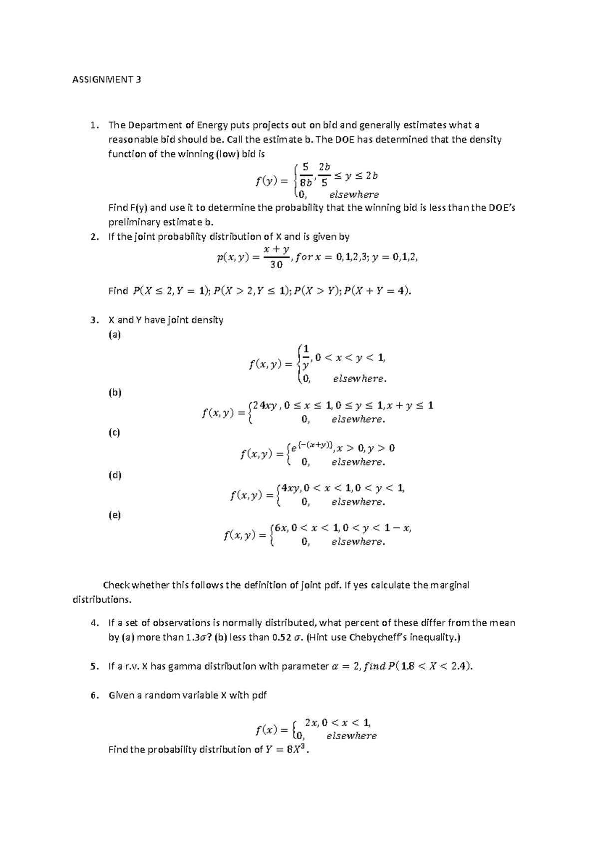 Probability Assignment 3 - Advanced Topics in Probability Theory - Studocu
