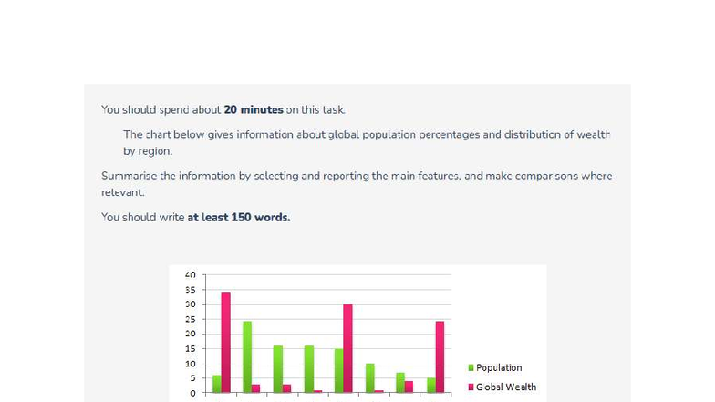 Writing Test - Summary of Global Population & Wealth Distribution - Studocu