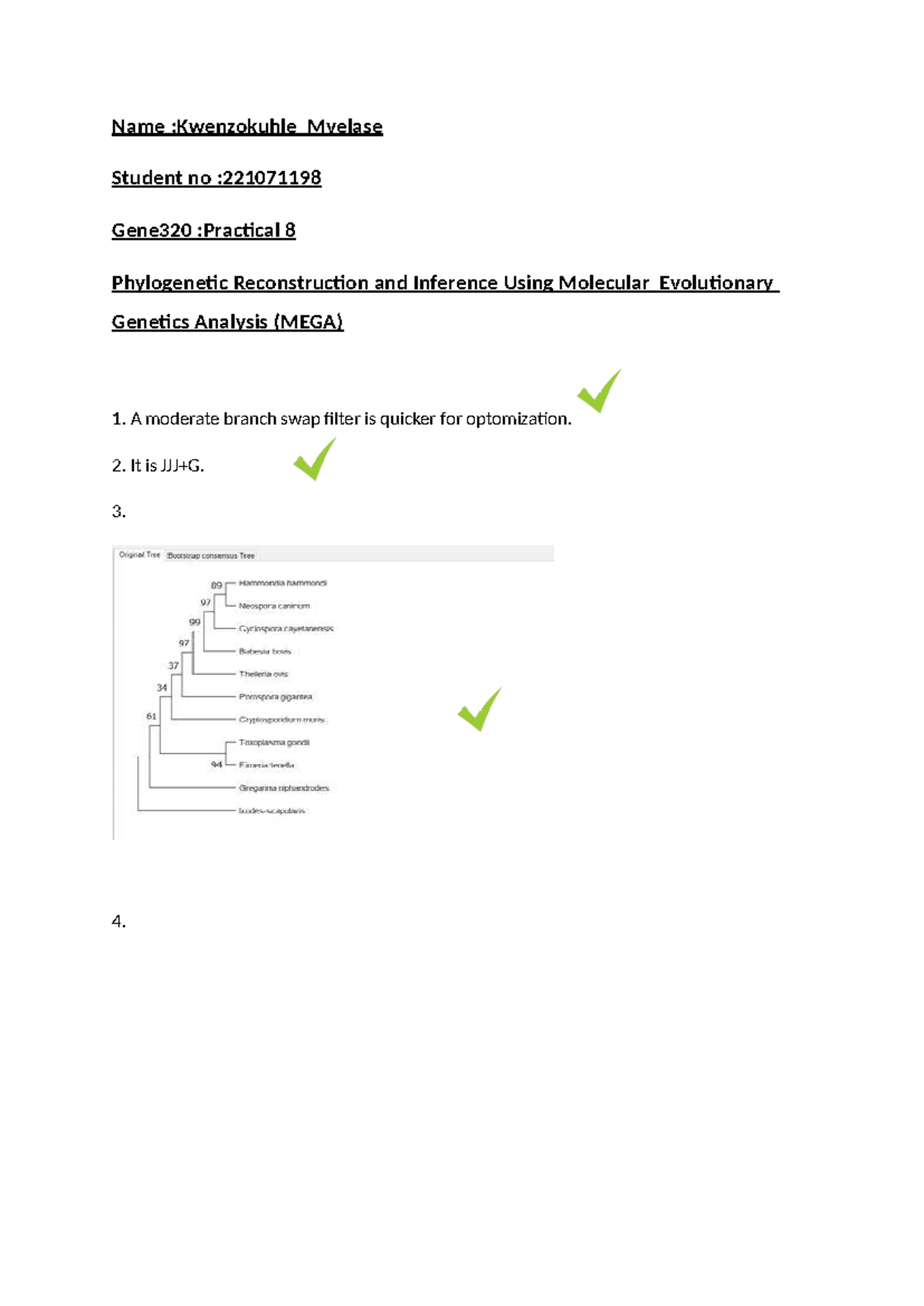 GENE320 P8 - This is one of the practicals you'll have to do in Lab ...