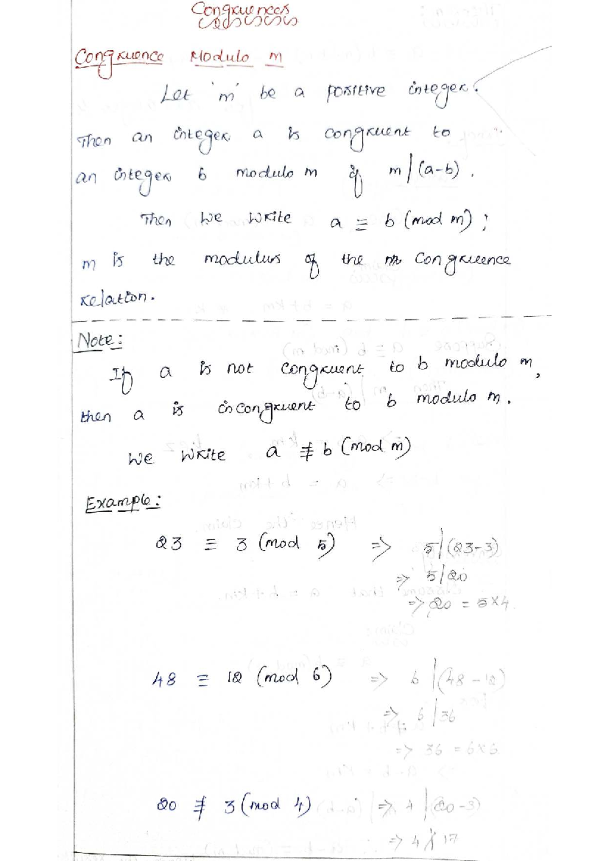 Congruences and Modular Arithmetic: Advanced Number Theory (Unit IV ...