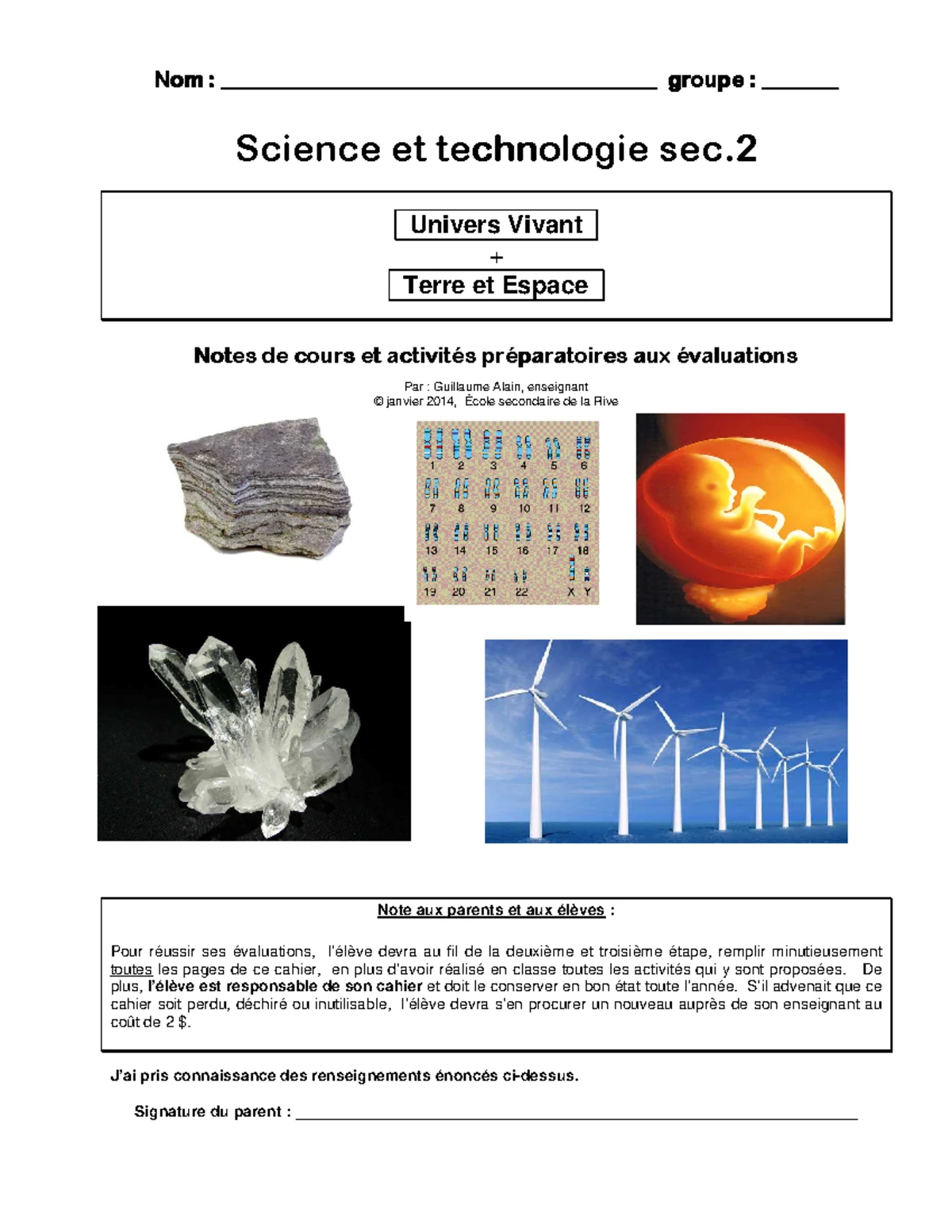 Notes de cours préparatoires ST SEC 4 : Science et technologie ...